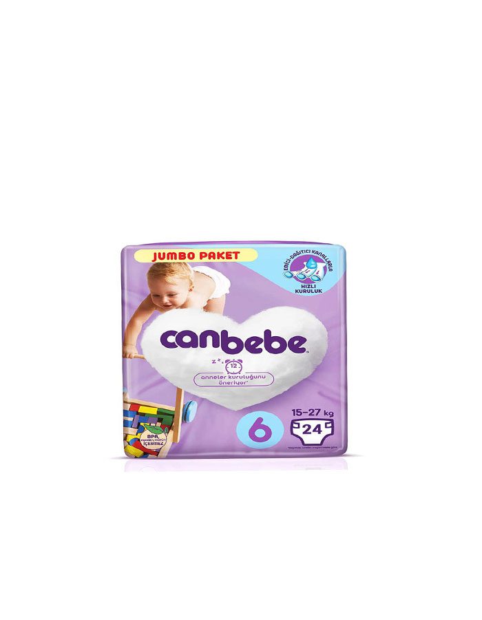 پوشک بچه جان به به canbebe سایز 6 بسته 24 عددی - فروشگاه آنلاین مه پاک